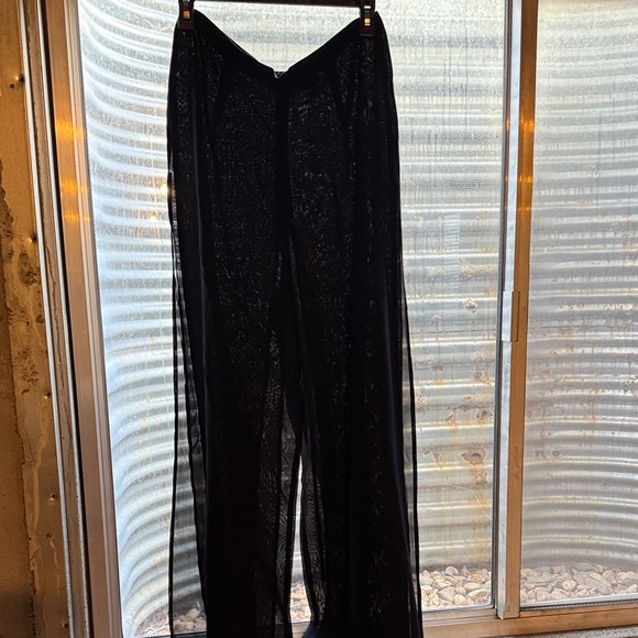 Cache | Pants & Jumpsuits | Cache Elegant Black Wide Leg Sheer Pants ...